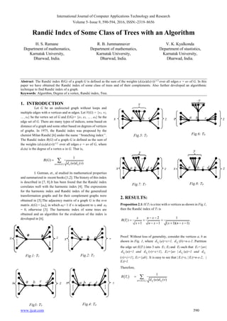 Randić Index of Some Class of Trees with an Algorithm | PDF | Physics | Science