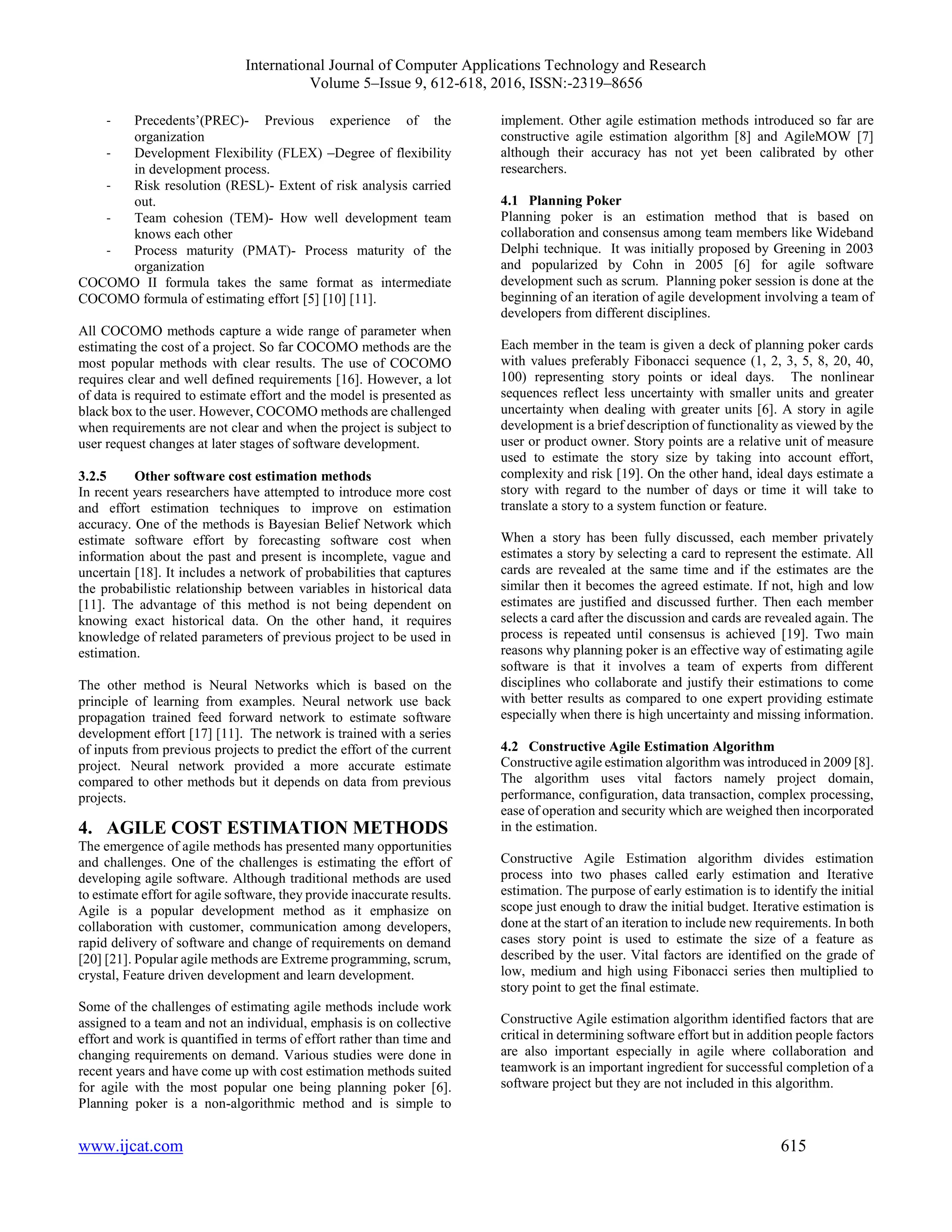 A Review Of Agile Software Effort Estimation Methods Pdf