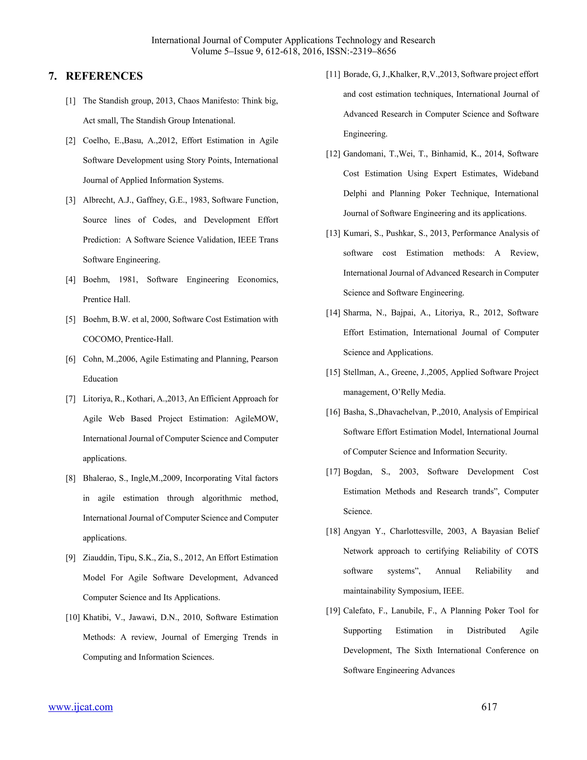 A Review Of Agile Software Effort Estimation Methods Pdf