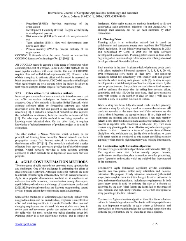 A Review of Agile Software Effort Estimation Methods | PDF