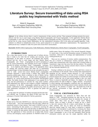 Literature Survey: Secure transmitting of data using RSA public key implemented with Vedic ...