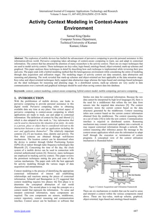 Activity Context Modeling in Context-Aware | PDF