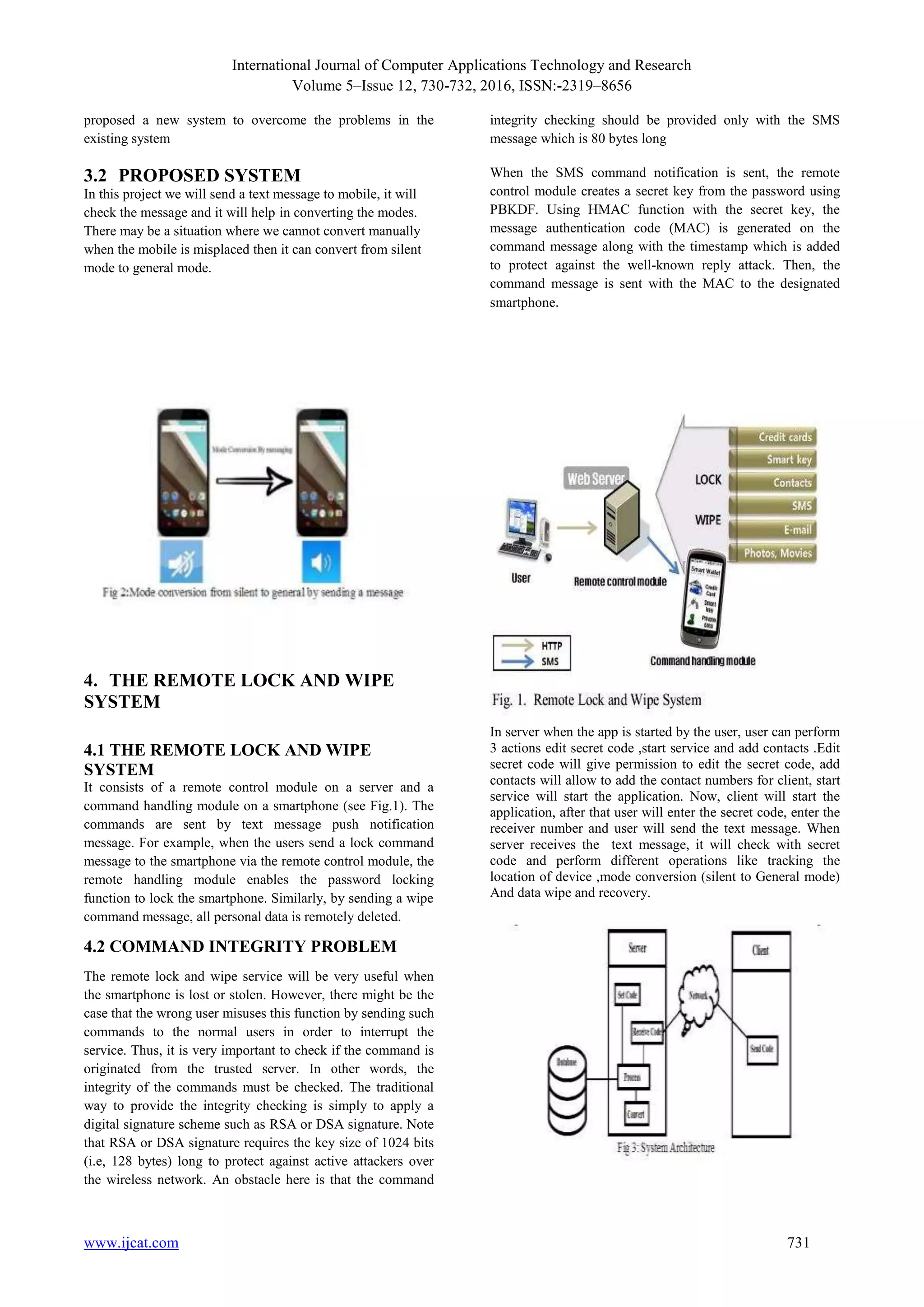 Smartphone Remote Detection and Wipe System using SMS | PDF