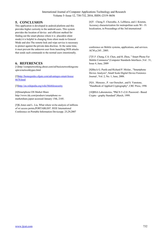 Smartphone Remote Detection and Wipe System using SMS | PDF