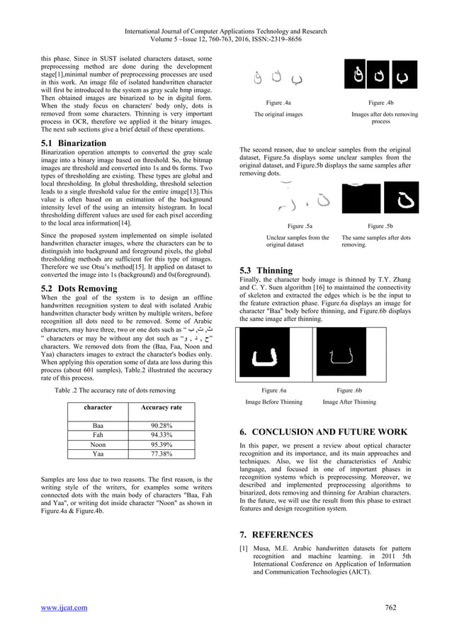 Preprocessing Phase For Offline Arabic Handwritten Character Recognition Pdf
