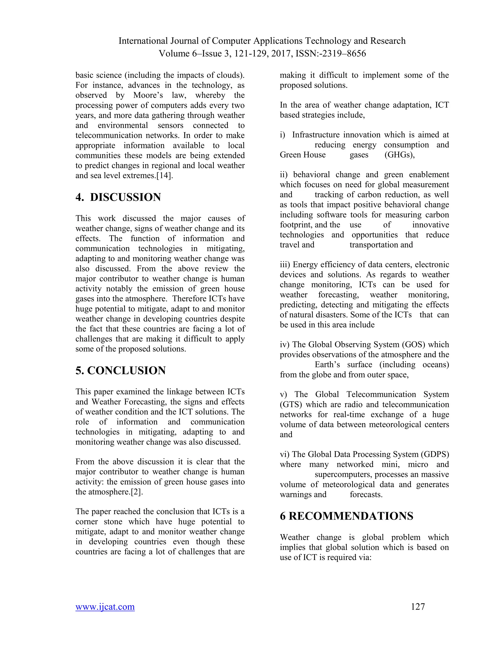 ICT: A Cornerstone for Effective Weather Forecasting | PDF | Weather ...