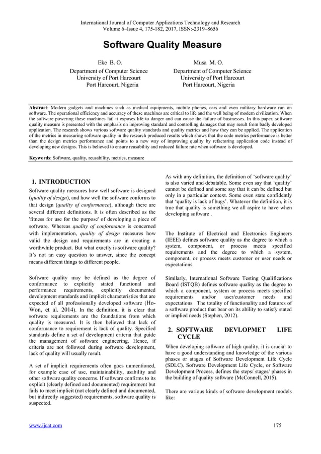 Software Quality Measure | PDF