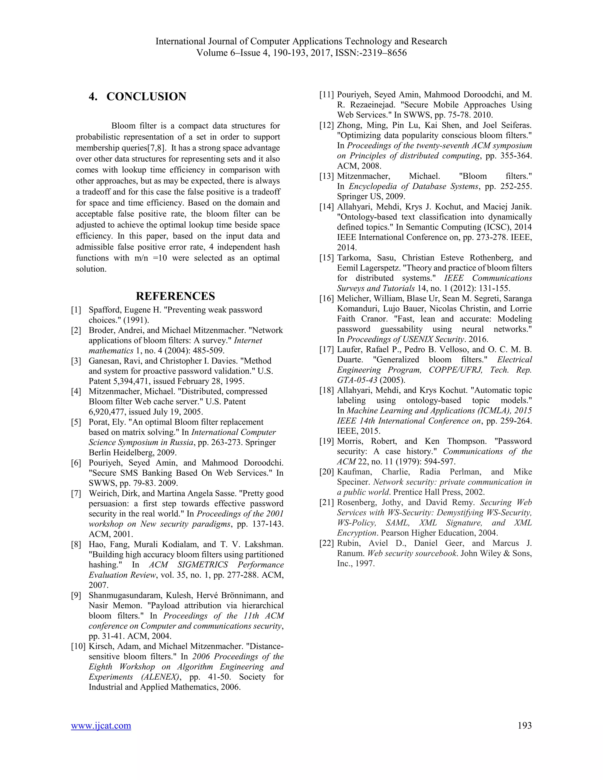 An Examination of the Bloom Filter and its Application in Preventing ...