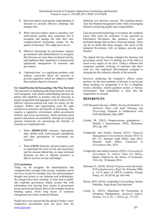 Significance and Application of Computer-Based Forecasting to ...