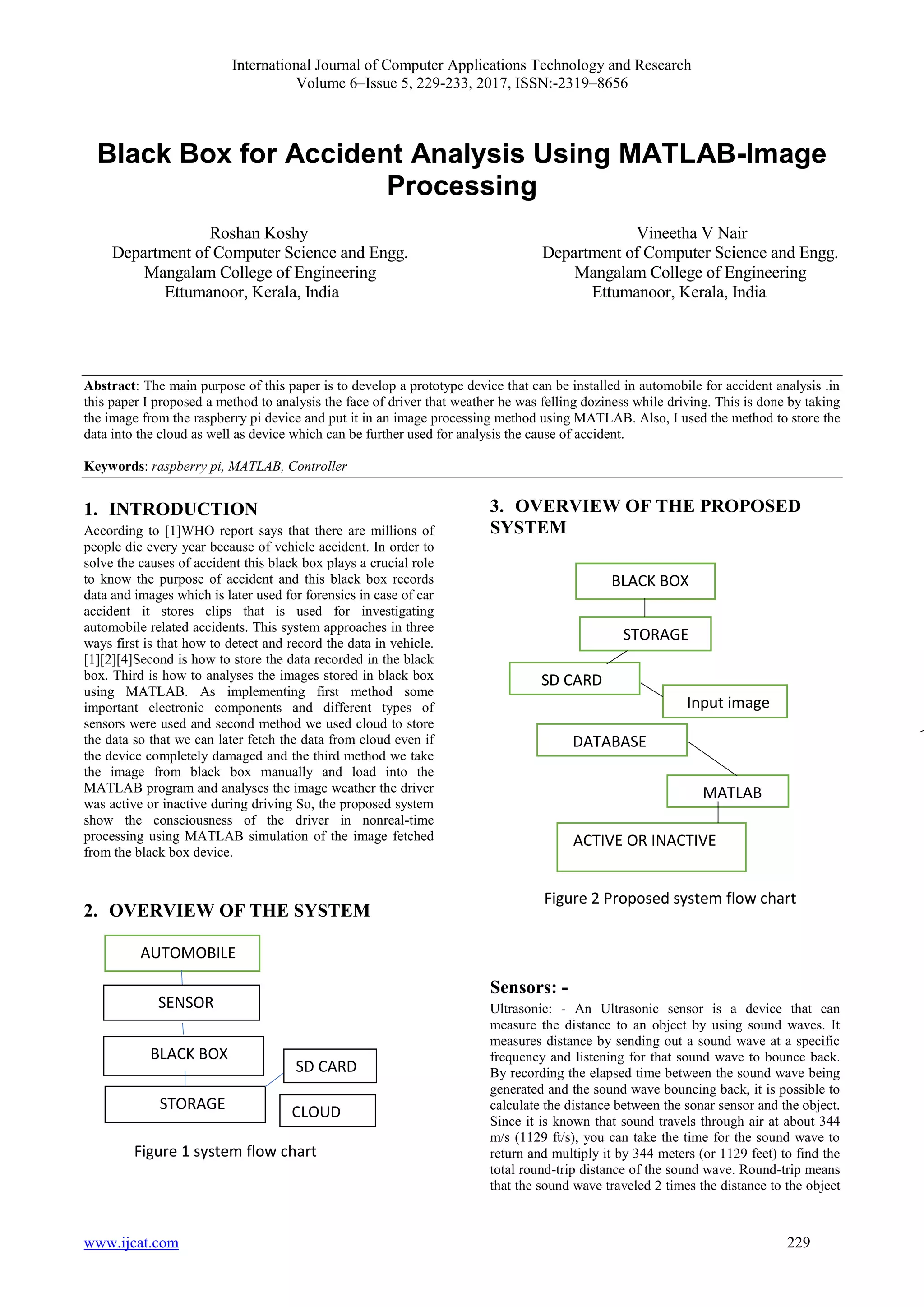 Black Box for Accident Analysis Using MATLAB-Image Processing | PDF