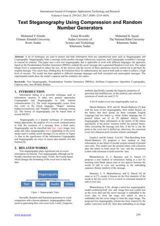 Text Steganography Using Compression and Random Number Generators | PDF