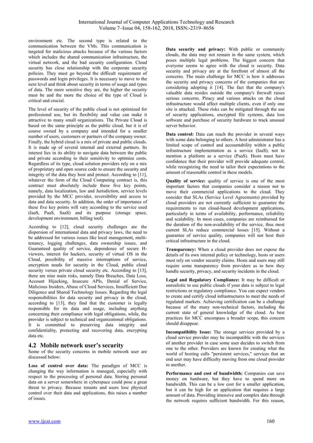 Addressing Security Issues And Challenges In Mobile Cloud Computing Pdf