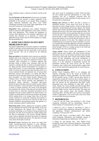 Addressing Security Issues and Challenges in Mobile Cloud Computing | PDF