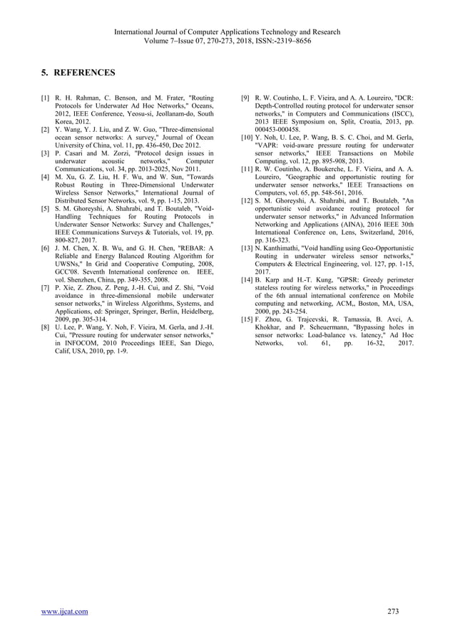 Comparative analysis on Void Node Removal Routing algorithms for Underwater Wireless Sensor ...