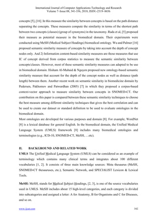 Evaluating Semantic Similarity between Biomedical Concepts/Classes through Single Ontology | PDF