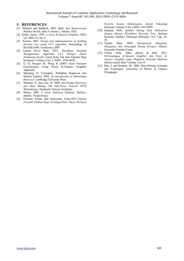 Analysis of Comparison of Fuzzy Knn, C4.5 Algorithm, and Naïve Bayes Classification Method for ...