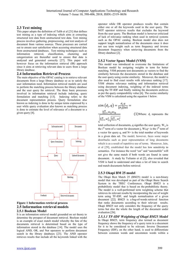 Text Mining in Digital Libraries using OKAPI BM25 Model | PDF