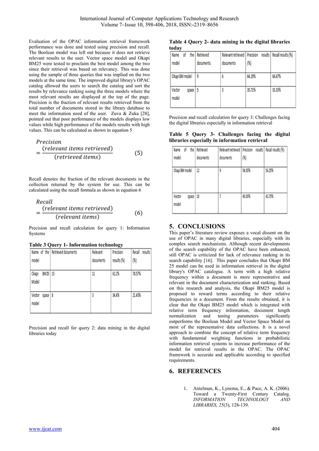 Text Mining in Digital Libraries using OKAPI BM25 Model | PDF