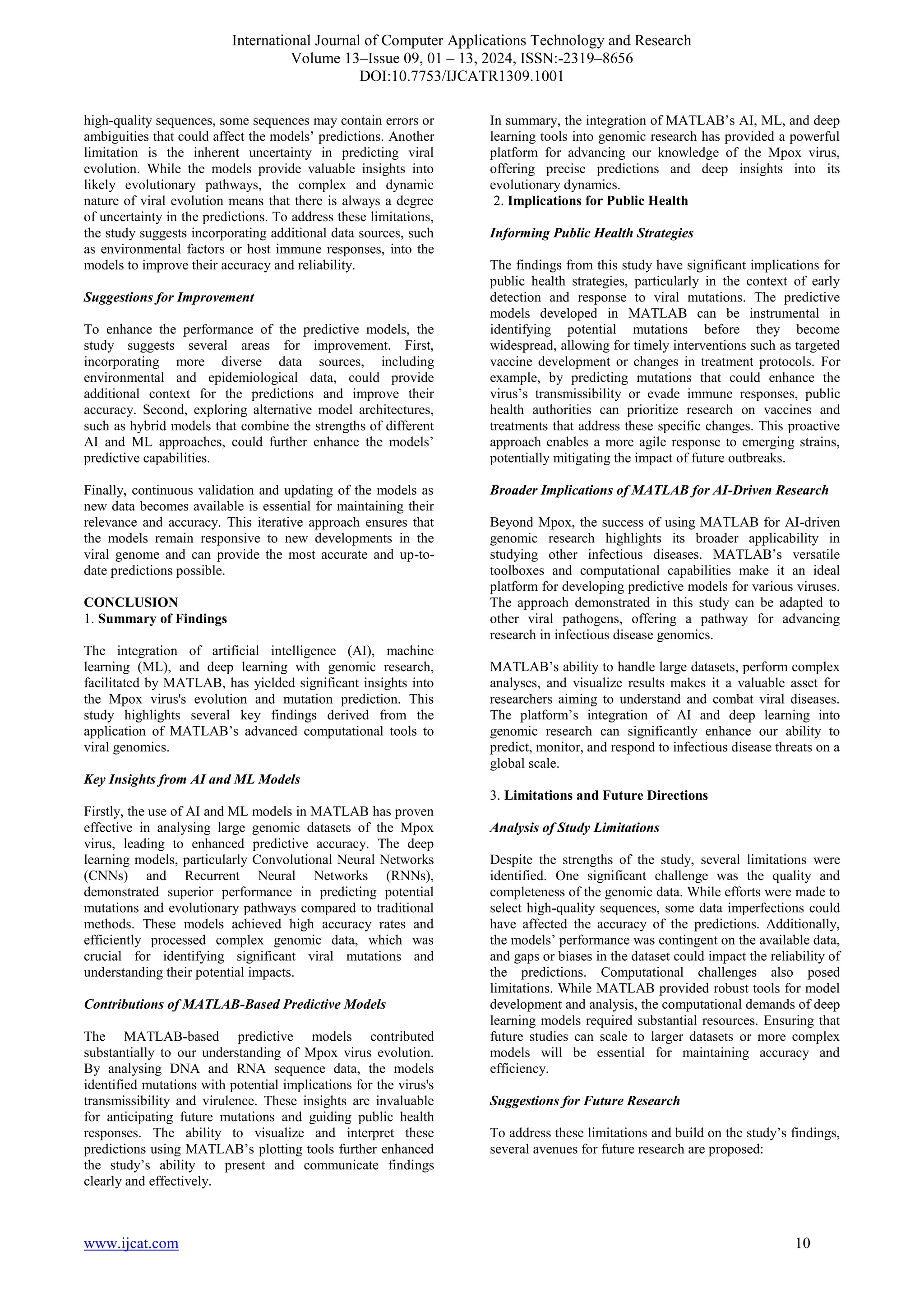 Leveraging AI and Deep Learning in Predictive Genomics for MPOX Virus ...