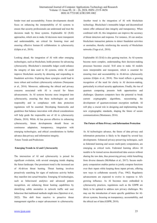 The Intersection of Artificial Intelligence and Cybersecurity: Safeguarding Data Privacy and ...