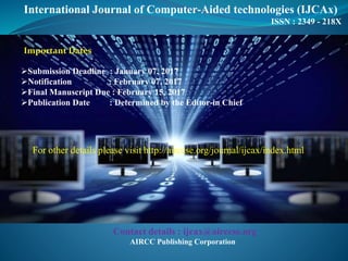 International Journal of Computer-Aided technologies (IJCAx) | PPT