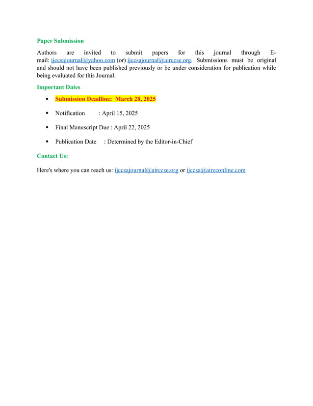 International Journal on Cloud Computing: Services and Architecture ...