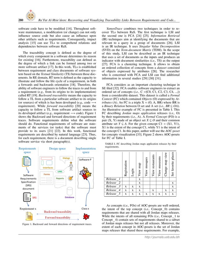 Requirements Traceability: Recovering and Visualizing Traceability ...
