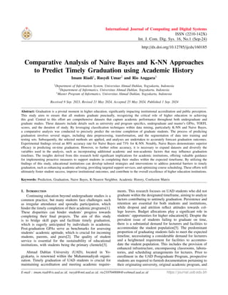 Comparative Analysis of Naive Bayes and K-NN Approaches to Predict ...