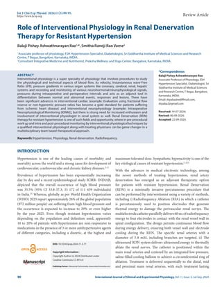 IJCEP Role of interventional physiology in renal denervation for Resistant Hypertension | PDF