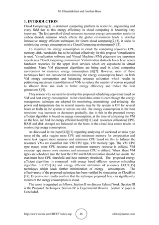 ENERGY EFFICIENT VIRTUAL MACHINE ASSIGNMENT BASED ON ENERGY CONSUMPTION AND RESOURCE UTILIZATION ...