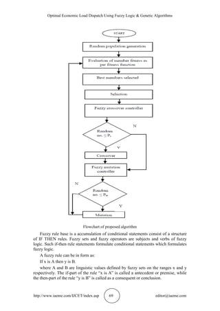 OPTIMAL ECONOMIC LOAD DISPATCH USING FUZZY LOGIC & GENETIC ALGORITHMS | PDF