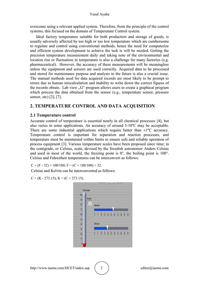TEMPERATURE CONTROL AND DATA ACQUISITION METHOD FOR FACTORY USING ...