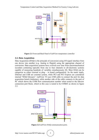 TEMPERATURE CONTROL AND DATA ACQUISITION METHOD FOR FACTORY USING ...