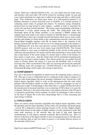 SURVEY ON MOBILE AD HOC NETWORK | PDF | Computer Networking | Computing