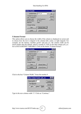 DATA HANDLING FOR SPSS | PDF