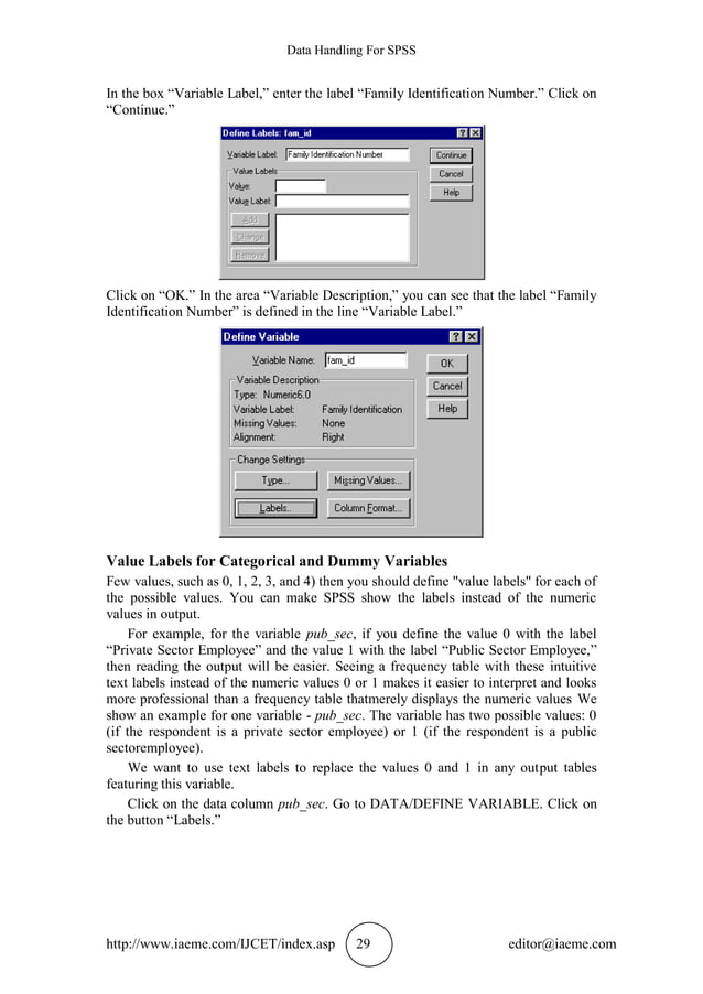 DATA HANDLING FOR SPSS | PDF