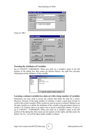 DATA HANDLING FOR SPSS | PDF