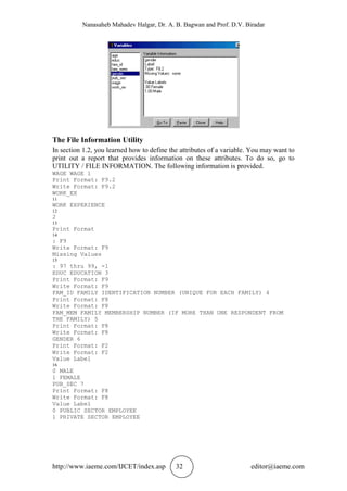 DATA HANDLING FOR SPSS | PDF