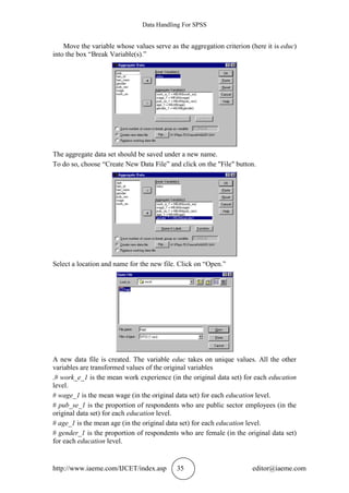 DATA HANDLING FOR SPSS | PDF