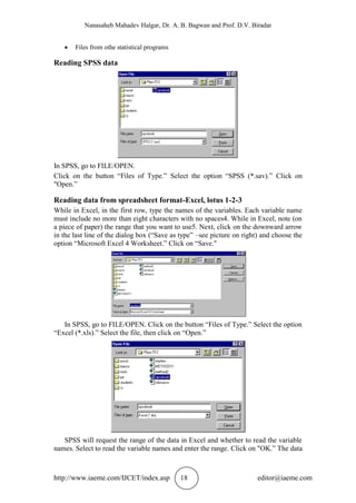 DATA HANDLING FOR SPSS | PDF