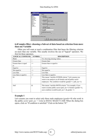DATA HANDLING FOR SPSS | PDF