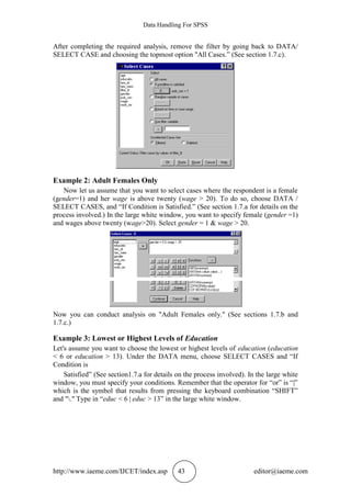 DATA HANDLING FOR SPSS | PDF