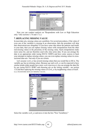 DATA HANDLING FOR SPSS | PDF