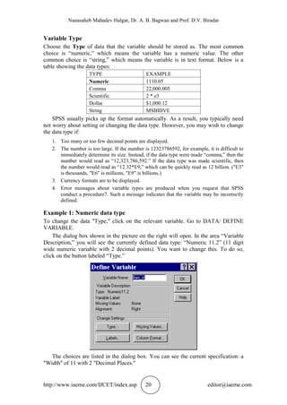DATA HANDLING FOR SPSS | PDF