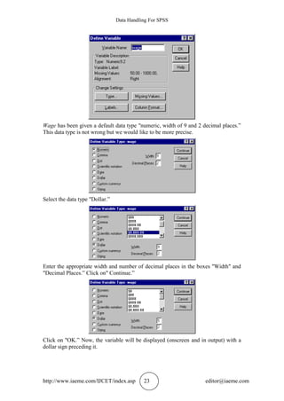DATA HANDLING FOR SPSS | PDF