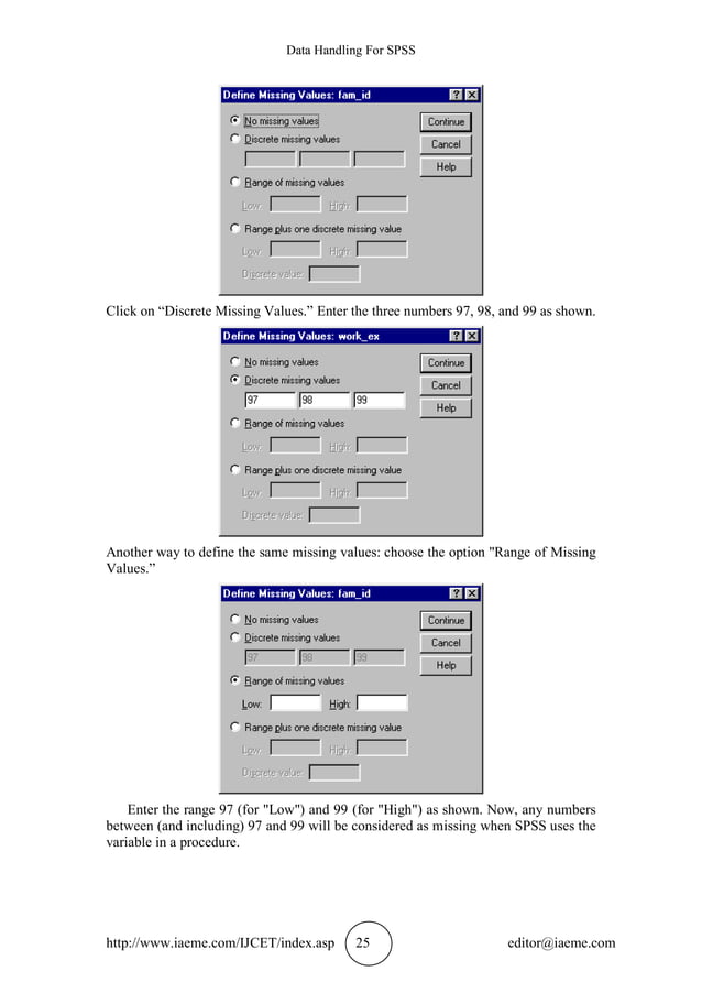 DATA HANDLING FOR SPSS | PDF