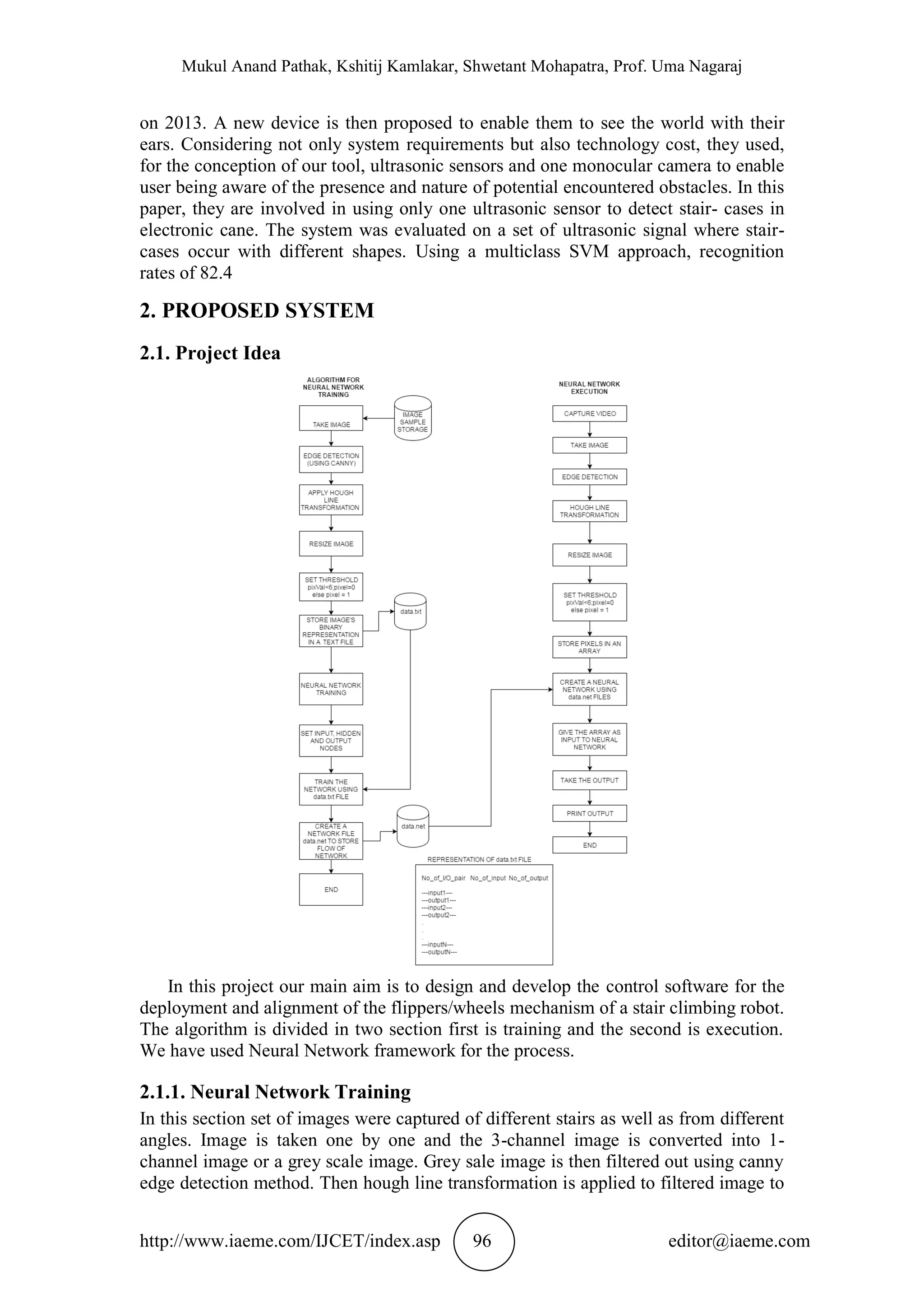 DEVELOPMENT OF CONTROL SOFTWARE FOR STAIR DETECTION IN A MOBILE ROBOT ...