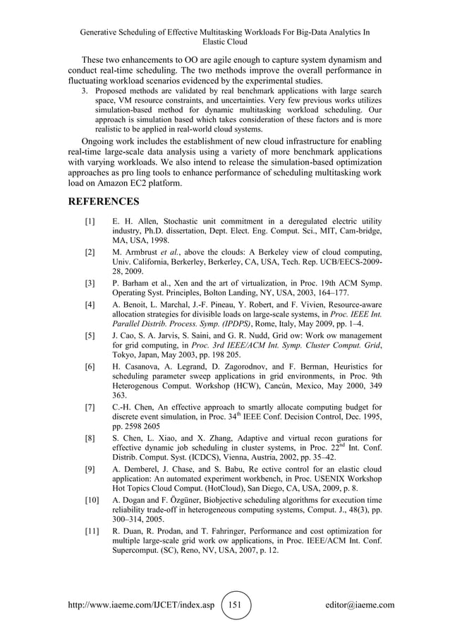 Generative Scheduling Of Effective Multitasking Workloads For Big Data