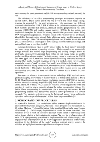 A REVIEW OF MEMORY UTILISATION AND MANAGEMENT RELATED ISSUES IN WIRELESS SENSOR NETWORK ...