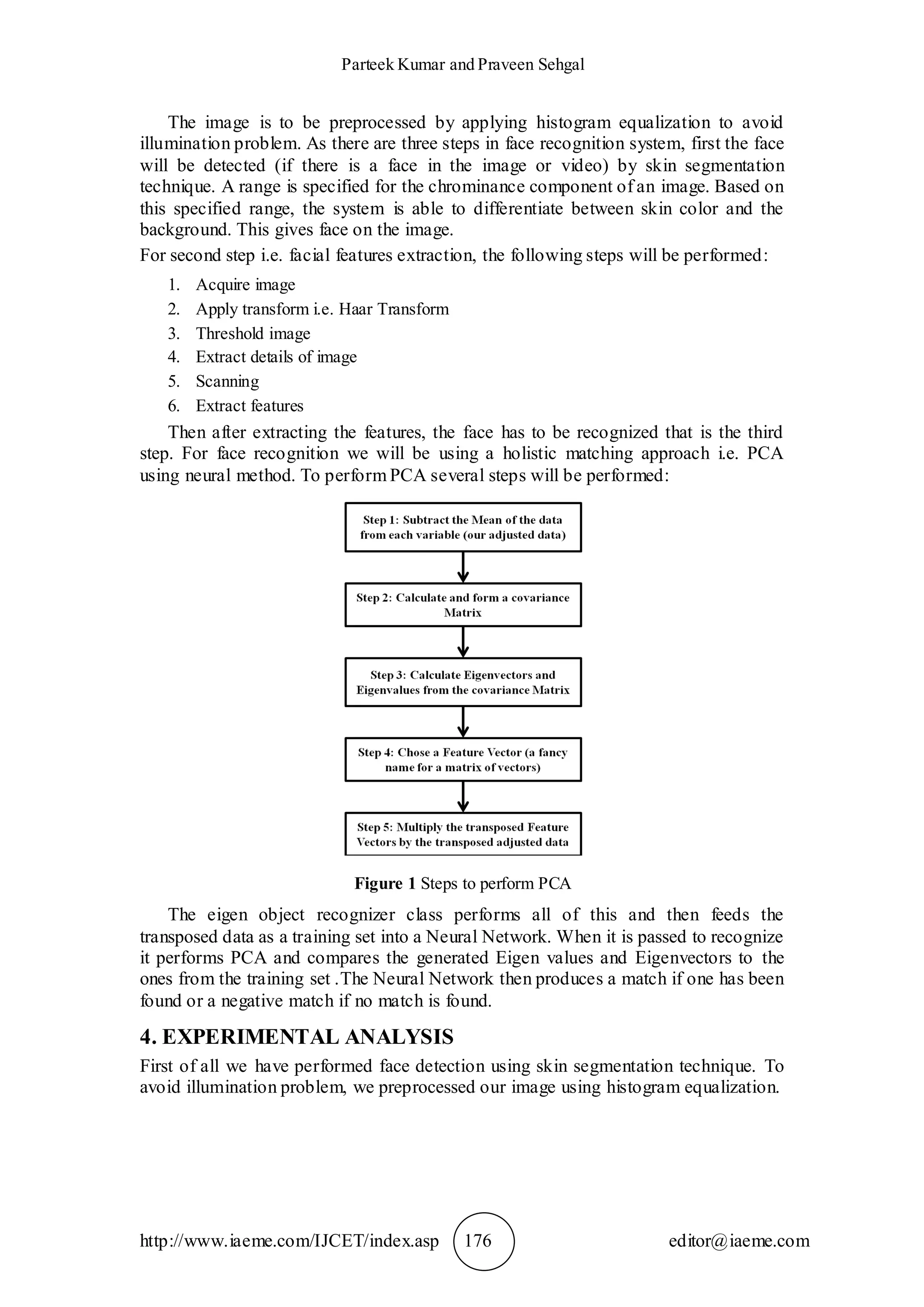 FACE DETECTION USING PRINCIPAL COMPONENT ANALYSIS | PDF